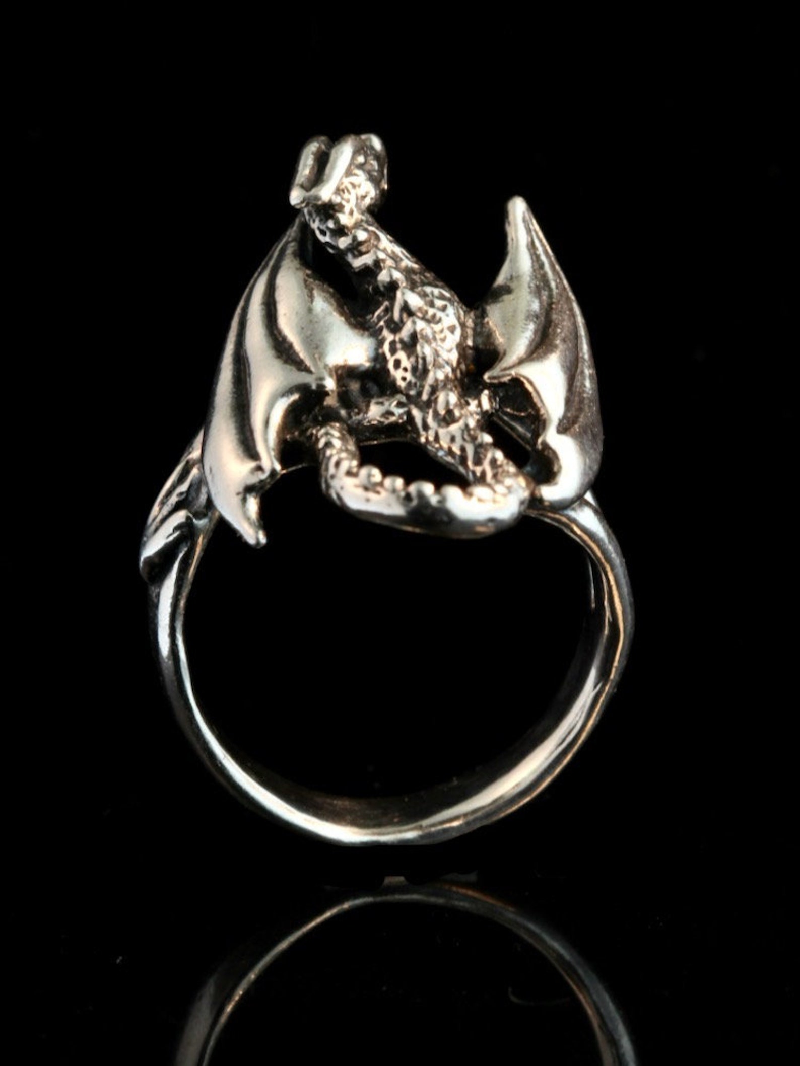 Sterling Silver Dragon Ring Epic Dragon Jewelry Statement Ring | Etsy