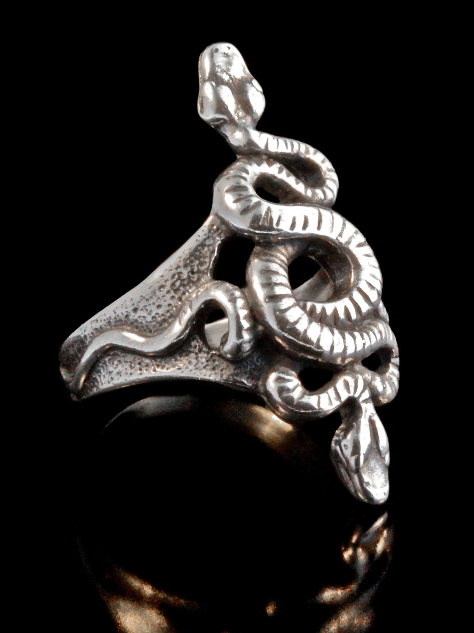 Silver Snake Ring Alpha Omega Snake Ring Snake Jewelry - Etsy
