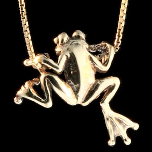 Gold Frog Necklace 14k Gold Tree Frog Charm Frog Pendant Frog Jewelry ...