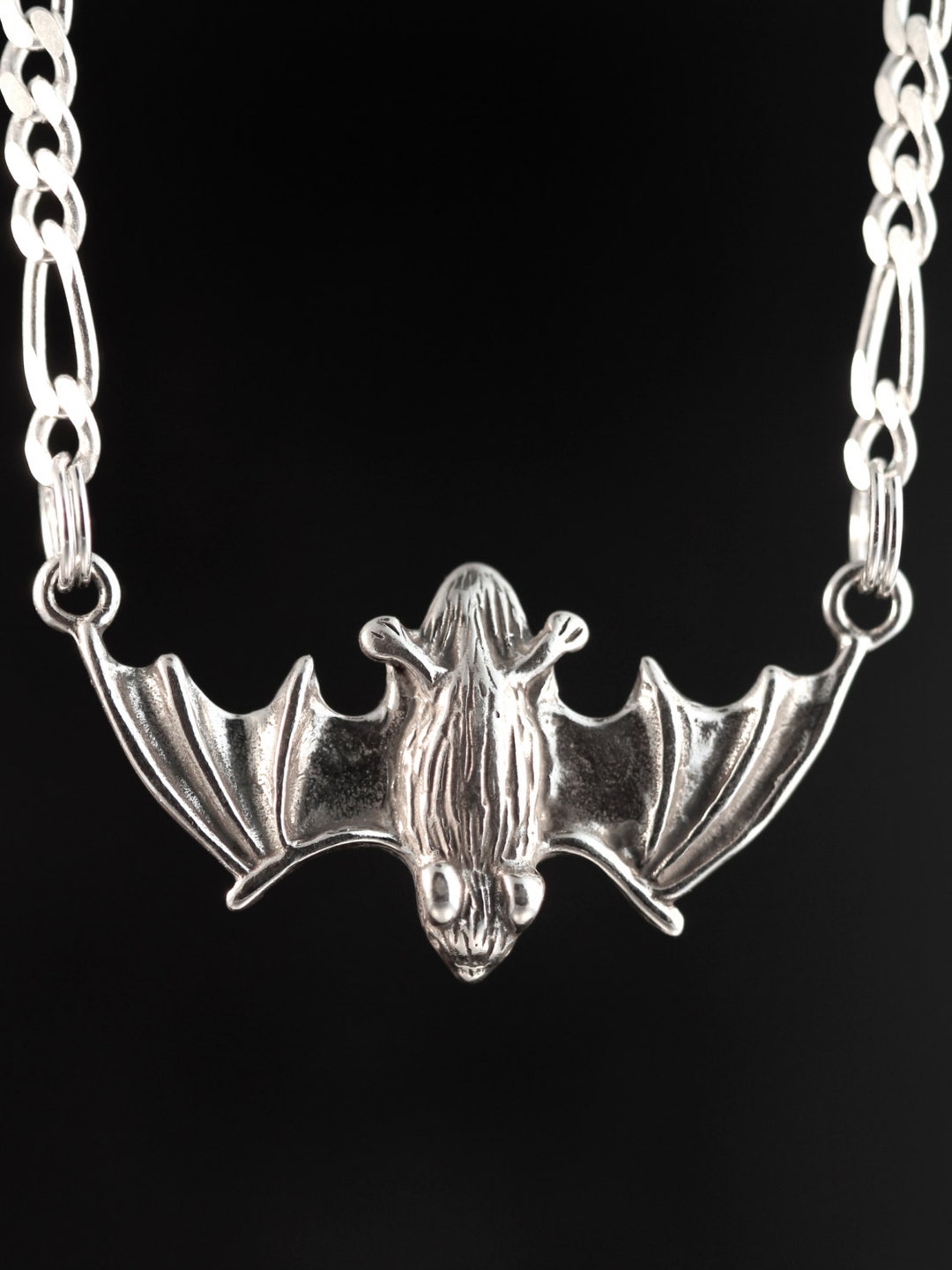 Bat Necklace Halloween Necklace Silver Bat Charm Bat Pendant Flying Bat ...