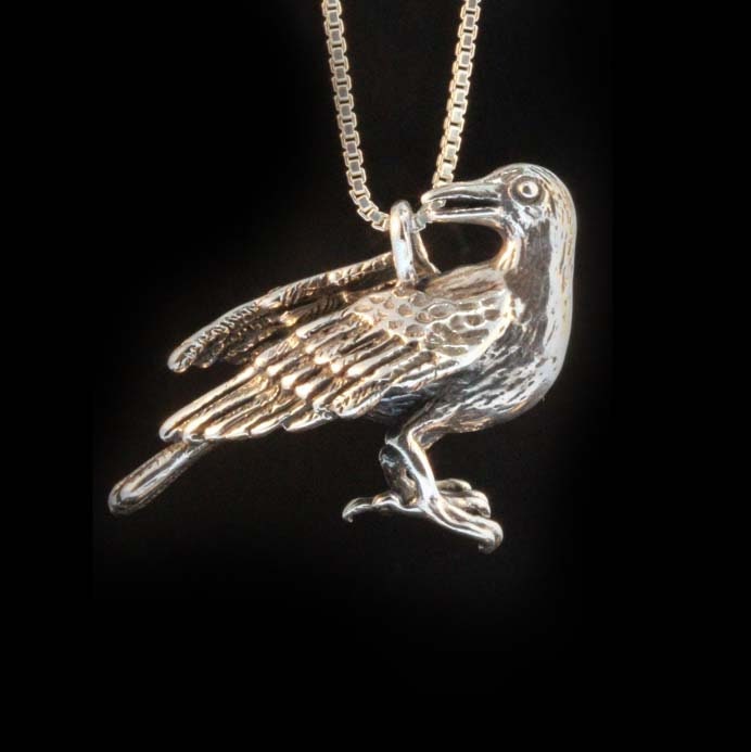 Raven Necklace Raven Jewelry Raven Pendant Bird Necklace Bird | Etsy