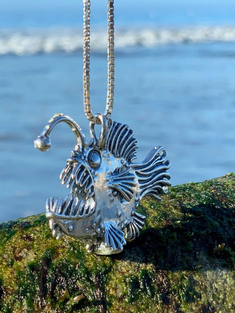 Fish Necklace Large Angler Fish Necklace Free Shipping US Fish - Etsy ...