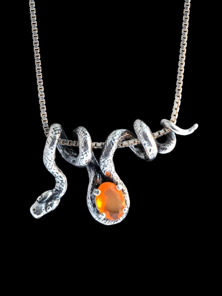 Snake Necklace Silver Snake Charm Snake Pendant Vine Snake | Etsy