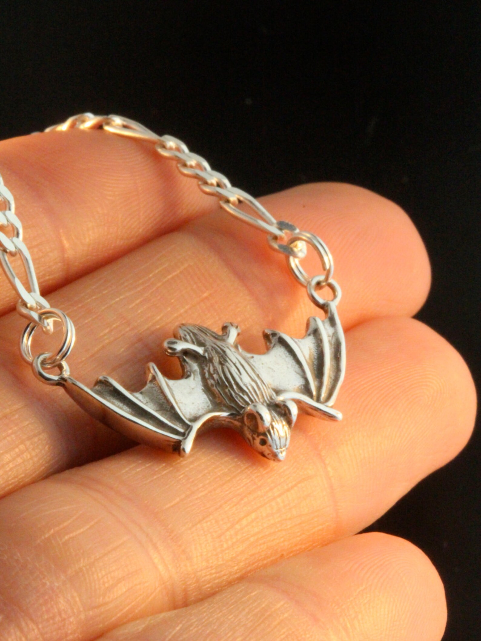 Bat Necklace Halloween Necklace Silver Bat Charm Bat Pendant - Etsy