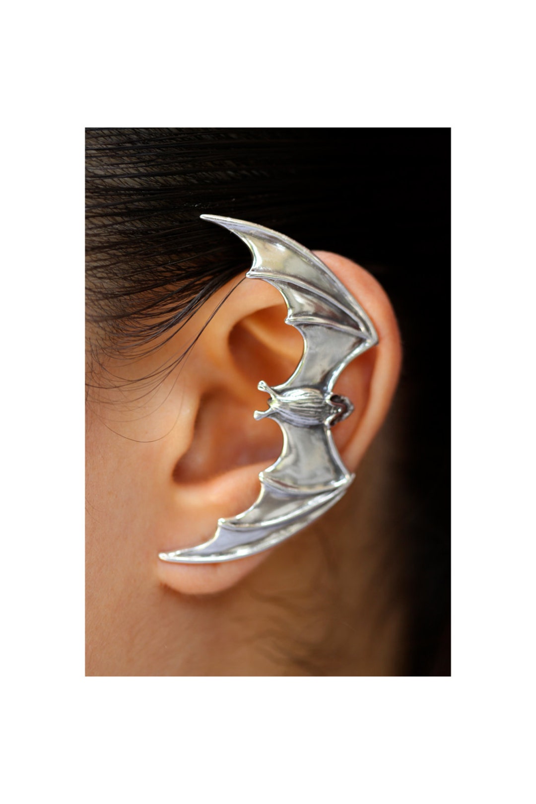 Bat Ear Wrap Silver - Bat Ear Cuff Bat Earring Bat Jewelry Silver Bat ...
