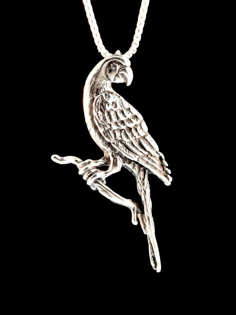 Animal Jewelry Bird Jewelry Bird Necklace Silver Parrot | Etsy