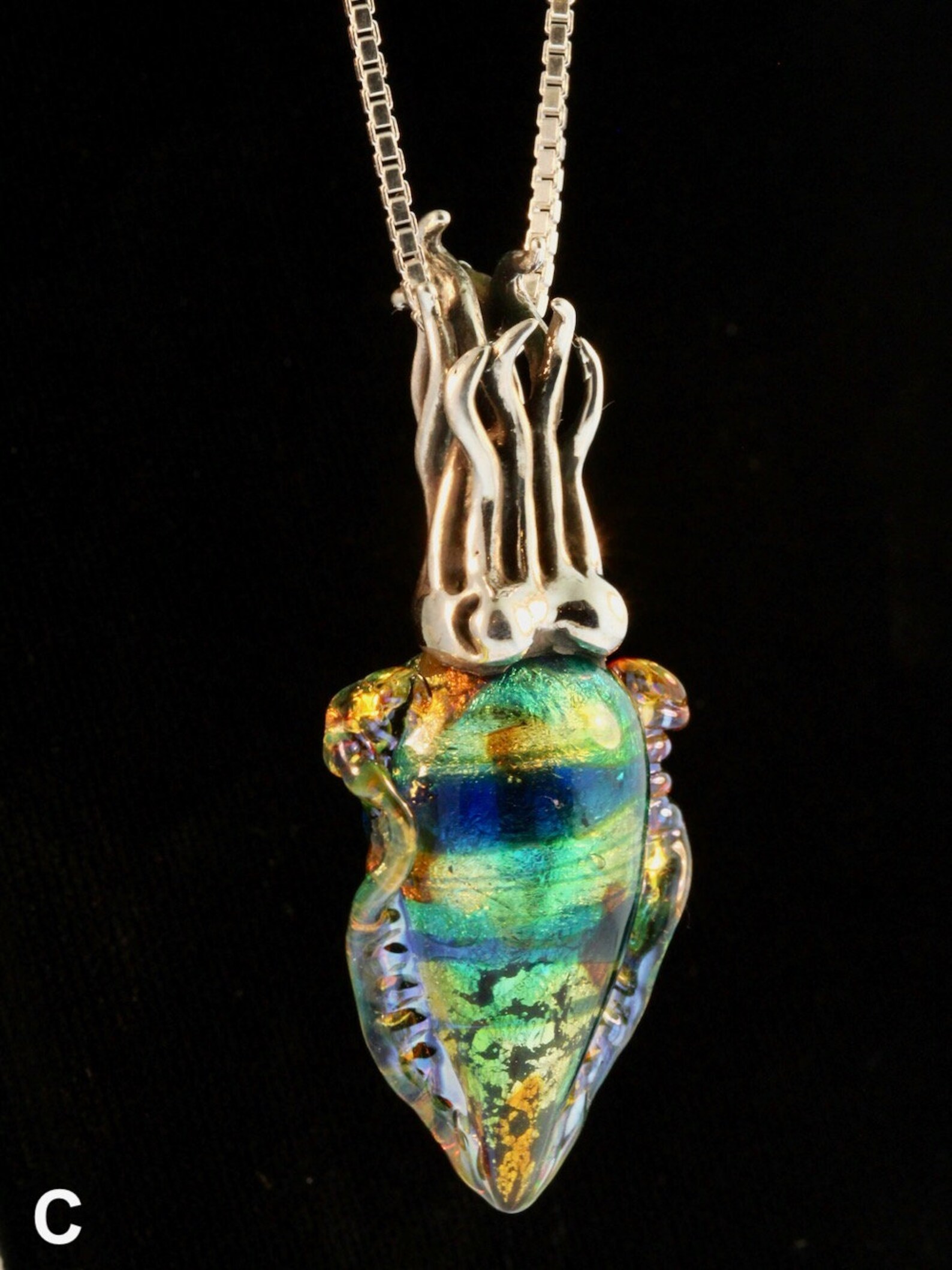 Cuttlefish Necklace Squid Necklace Tentacle Necklace Dichroic | Etsy