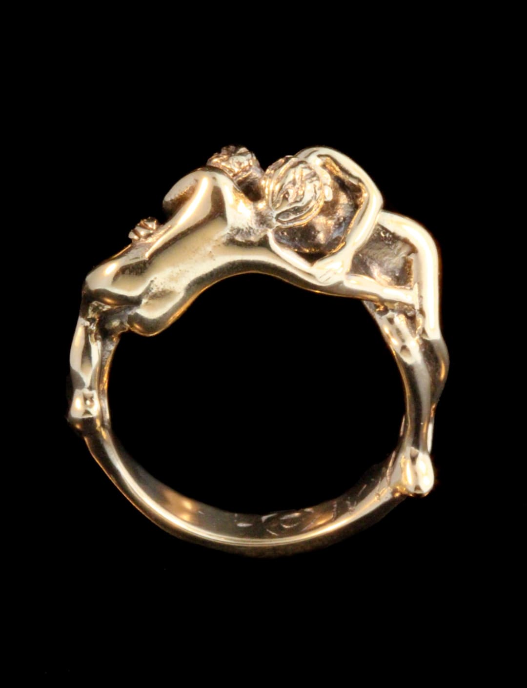 Kiss Ring - Solid 14k Gold - Lovers Devotion Ring - Etsy
