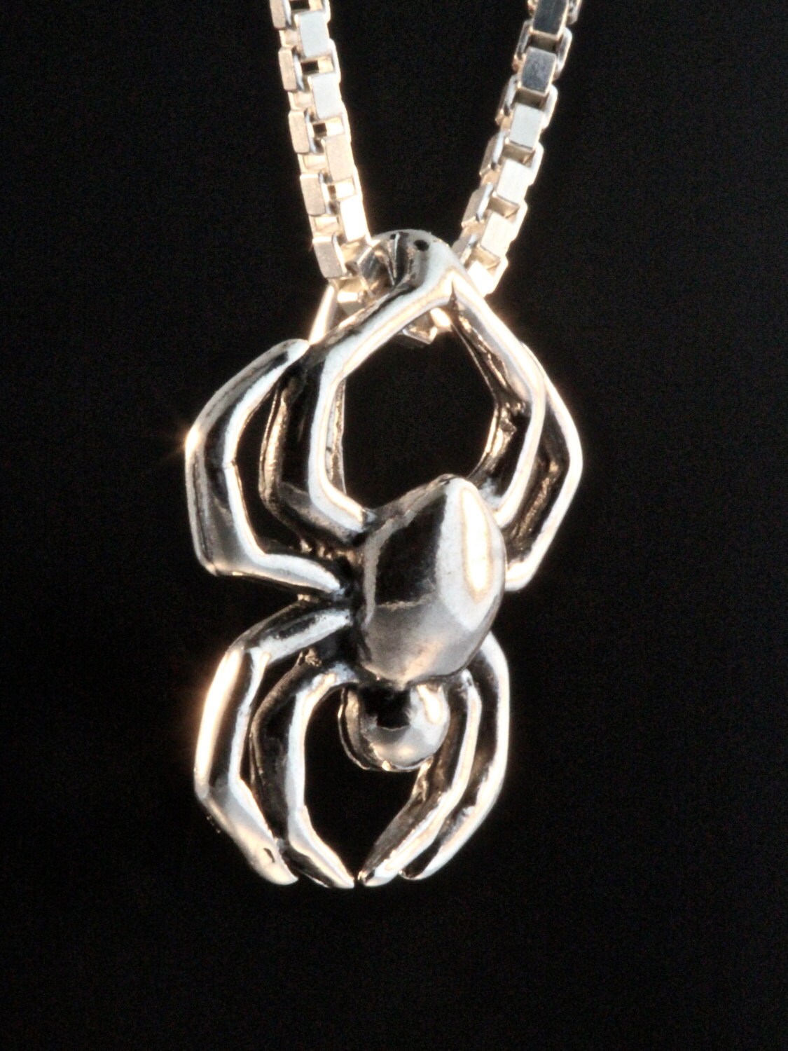 Spider Necklace Silver Spider Charm Spider Jewelry Small | Etsy