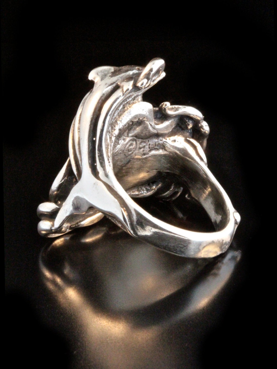 Mermaid Ring Silver Dolphin Ring Mermaid Lagoon Ring Siren - Etsy