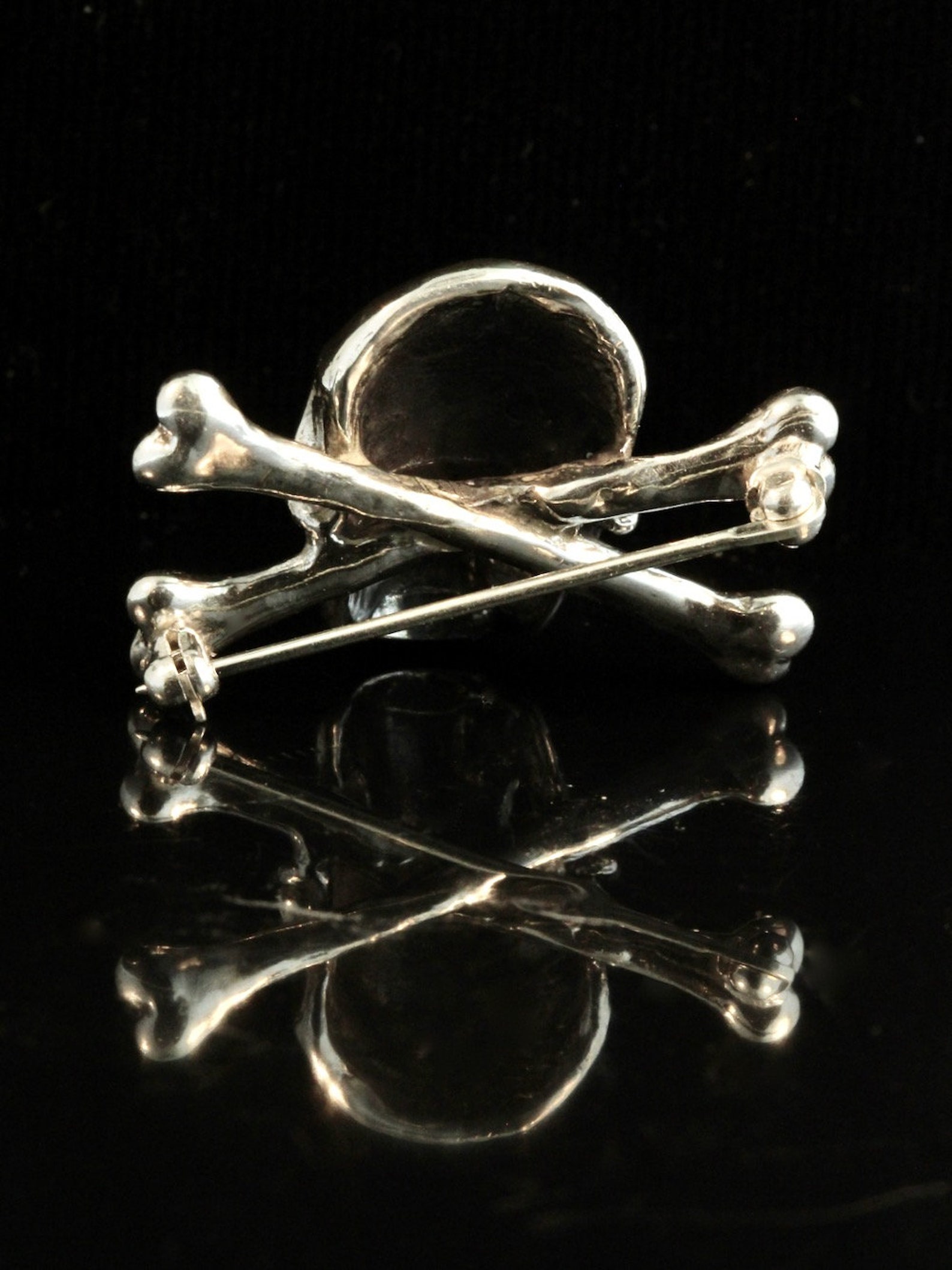 Silver Skull and Crossbones Pin Sterling Silver Skull and Cross Bones ...