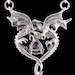 Dragon Necklace Silver Dragon Heart Pendant With Amethyst Double Dragon ...