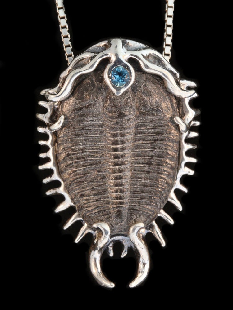 Colossal Spiked Trilobite With Gemstone Pendant - Sterling Silver ...