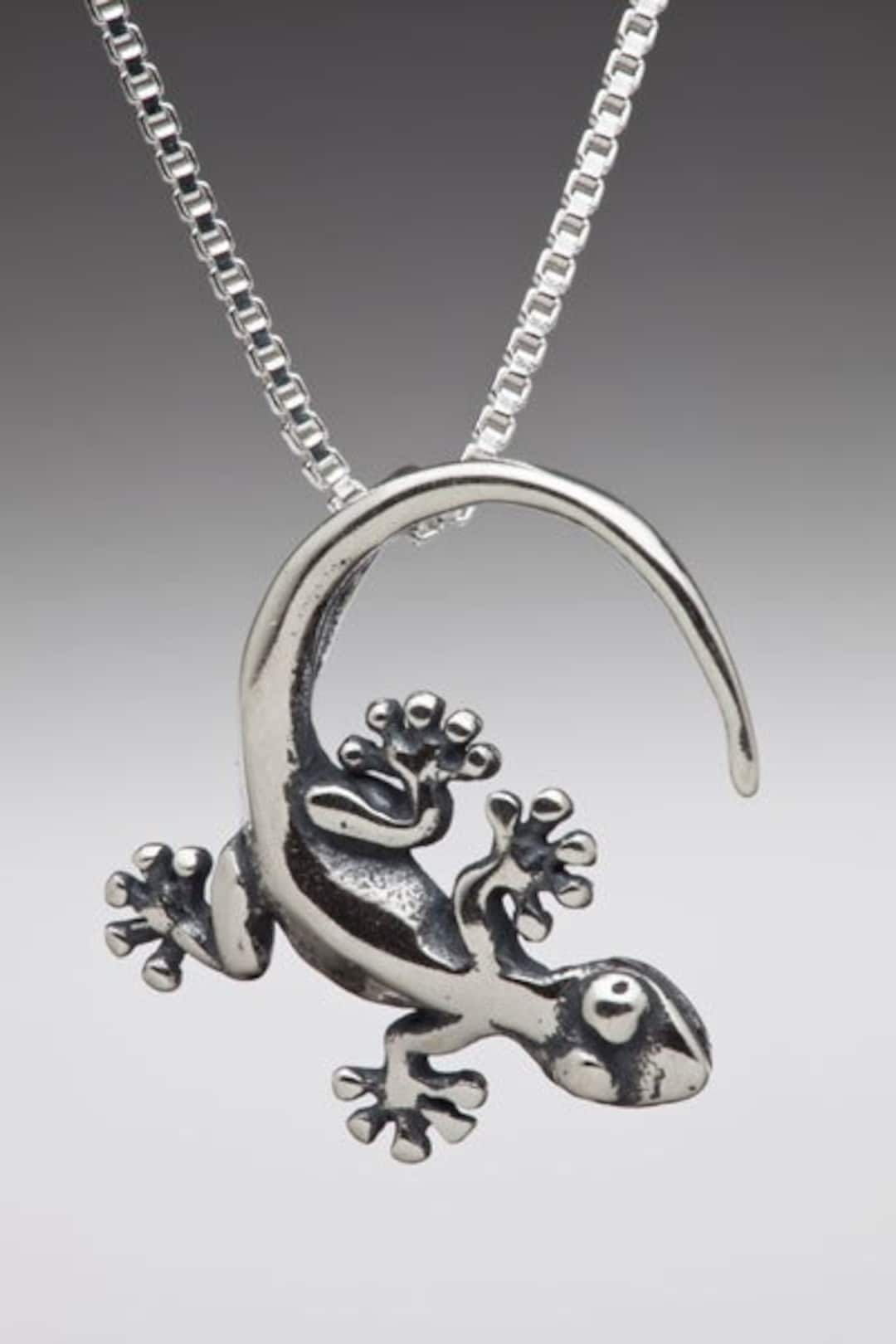 Gecko Necklace Gecko Jewelry Gecko Charm Lizard Necklace Lizard Jewelry ...