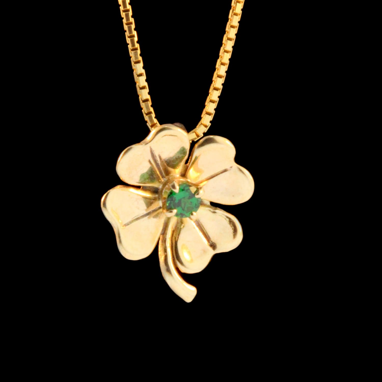 Four Leaf Clover Necklace Four Leaf Clover Charm Clover | Etsy