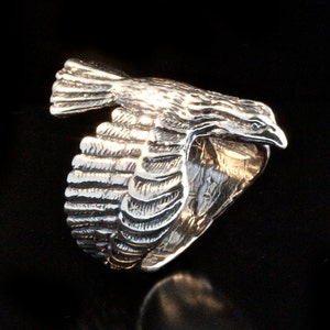 Eagle Ring Silver Eagle Jewelry Bird Ring Bird Jewelry Animal Ring Mens ...