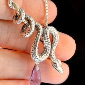 Snake Necklace Silver Snake Pendant Snake Jewelry Serpent Jewelry ...