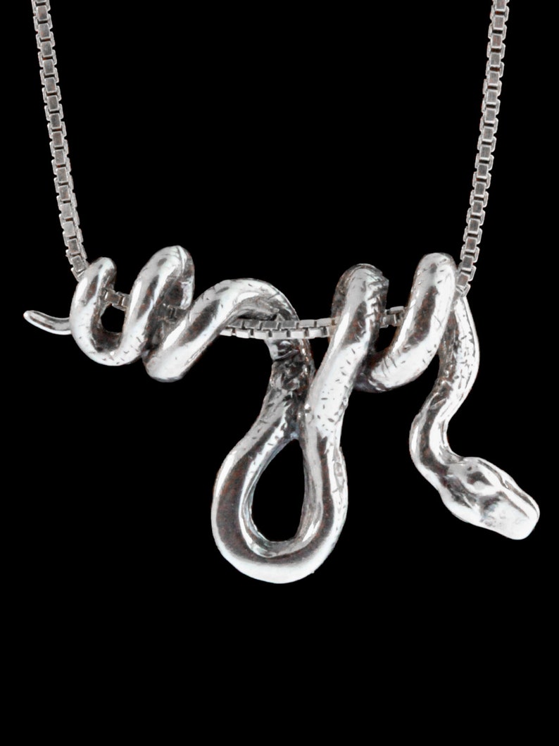 Silver Snake Necklace Snake Jewelry Vine Snake Pendant Snake - Etsy