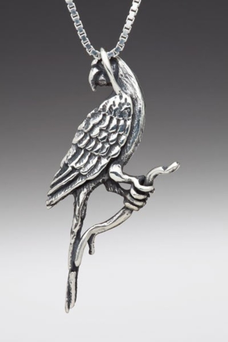 Animal Jewelry Bird Jewelry Bird Necklace Silver Parrot | Etsy