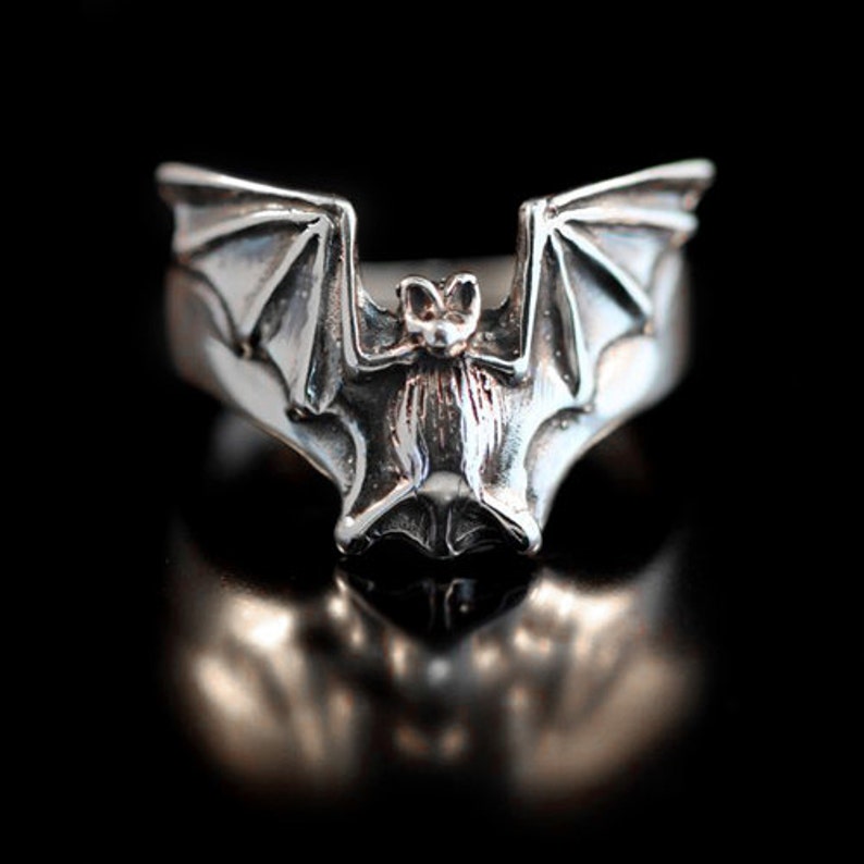 Sterling Silver Bat Ring Bat Flight Ring Bat Jewelry Halloween - Etsy