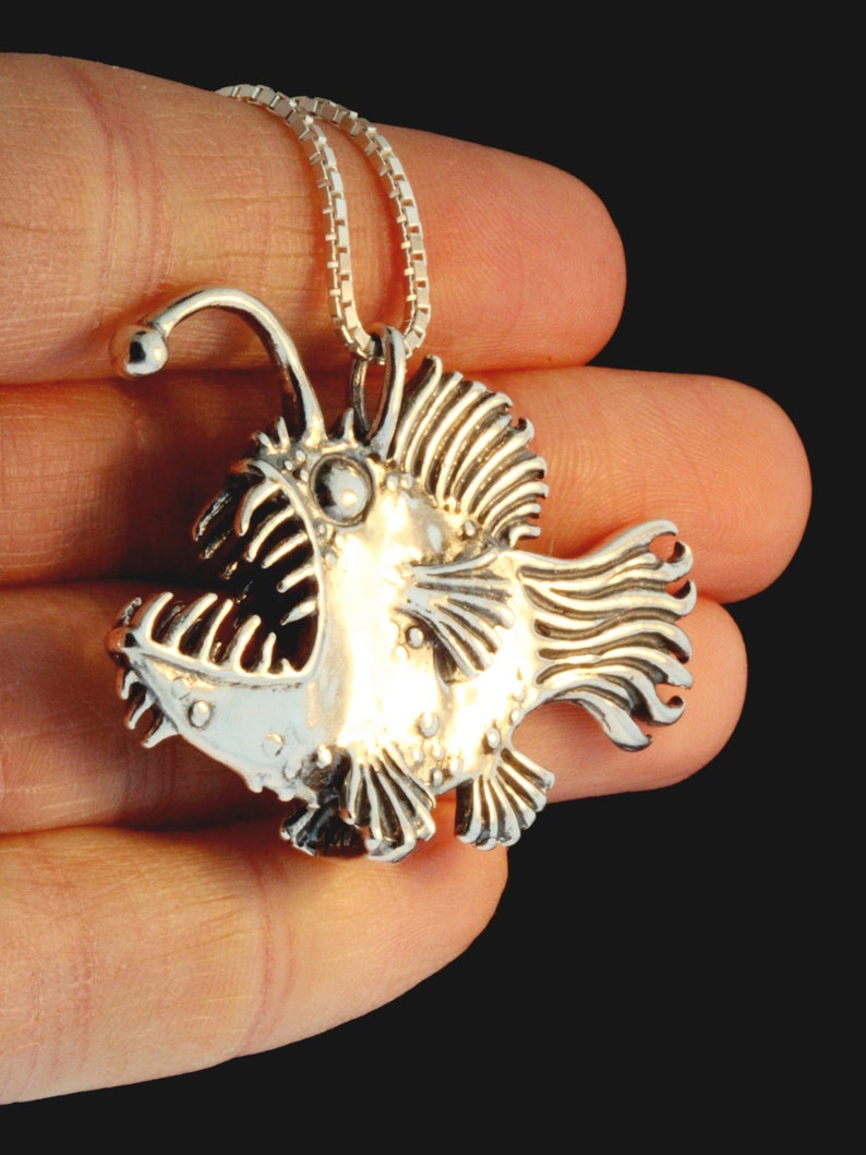 Fish Necklace Large Angler Fish Necklace Free Shipping US Fish - Etsy ...