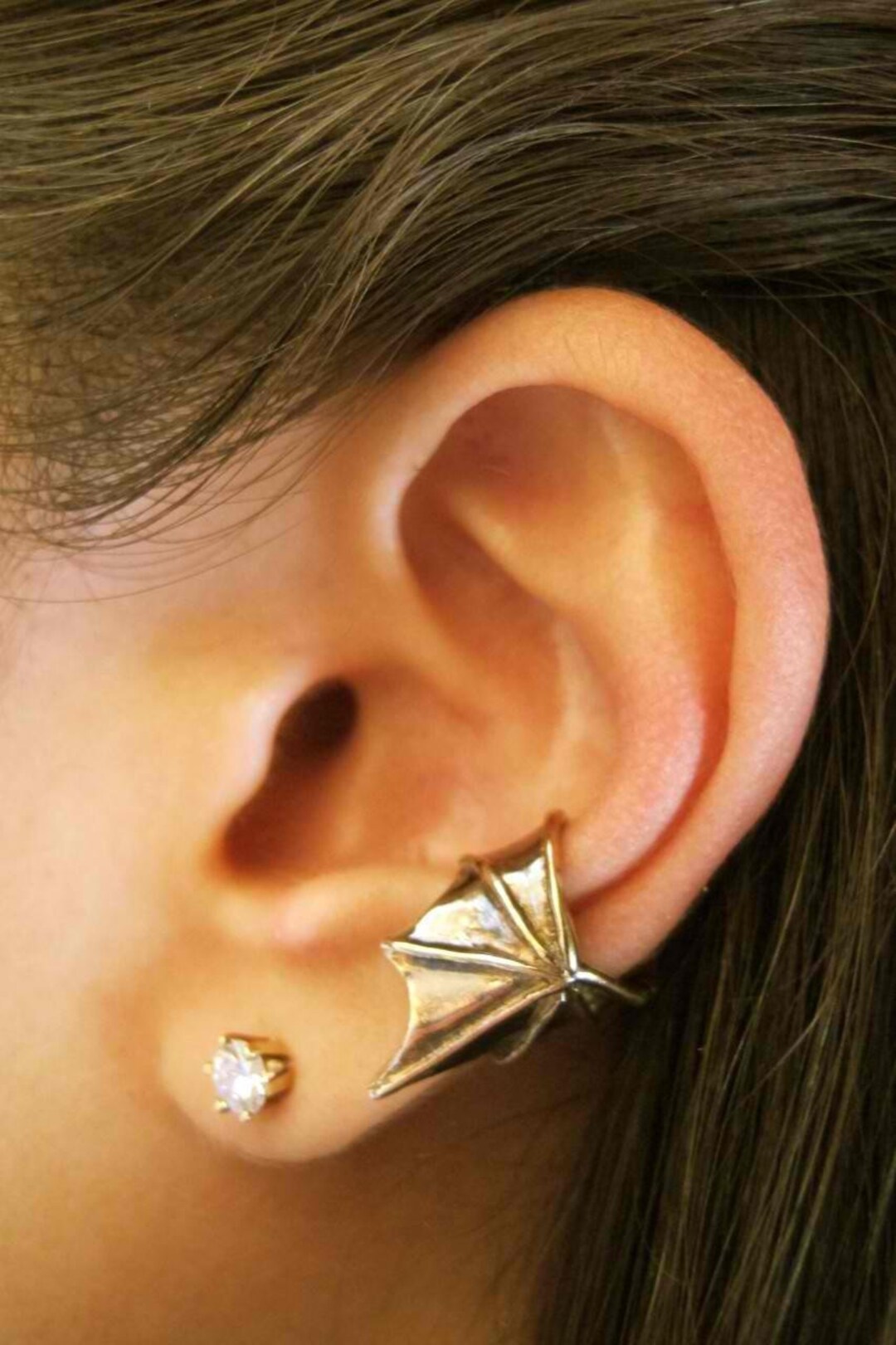 Bat Ear Cuff Bronze Wing Ear Cuff Ear Wing Cartilage Cuff Dragon Wing ...