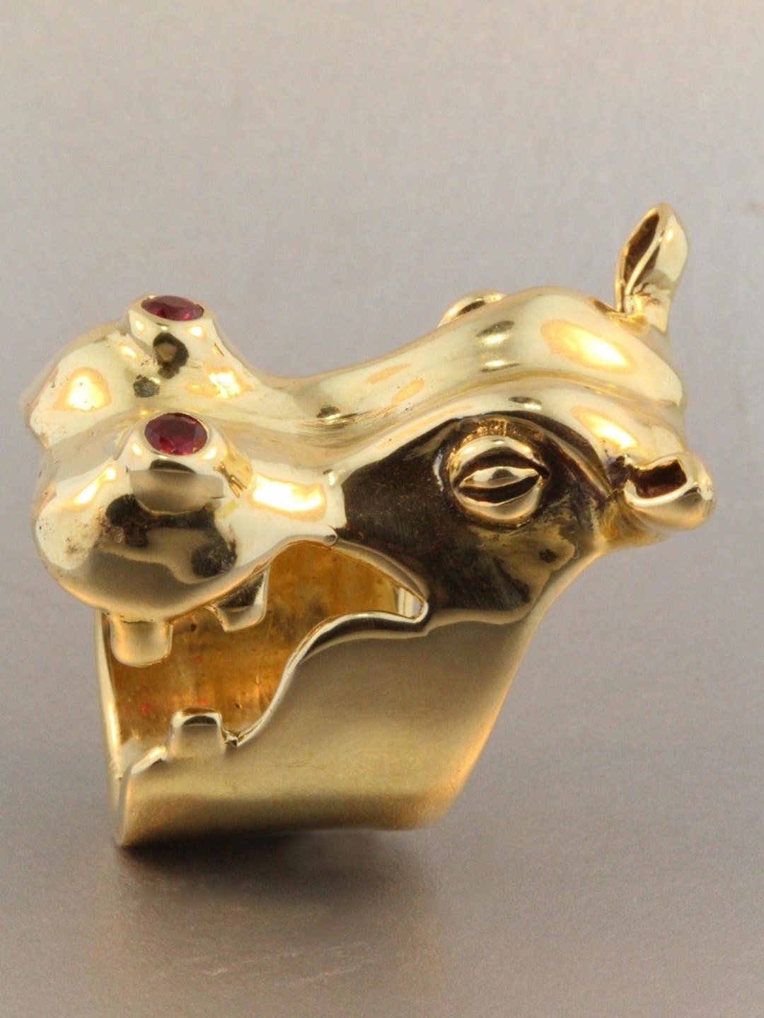 Henrietta Hippo Ring With Gemstones - Solid 14K - Big Funny ...