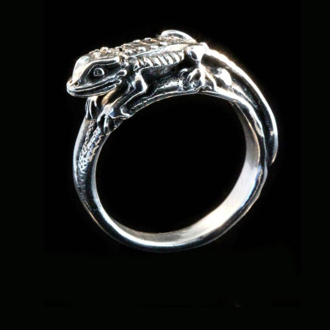 Lizard Ring Bearded Dragon Jewelry Bearded Dragon Ring Sterling Silver ...