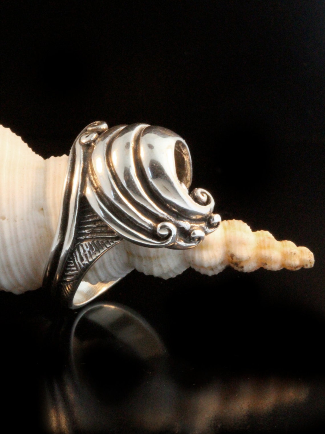 Silver Ring Wave Ring Wave Jewelry Ocean Ring Mavericks Wave - Etsy