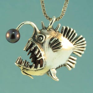 Fish Jewelry Set Lantern Fish Jewelry Angler Fish Jewelry Glow Fish ...