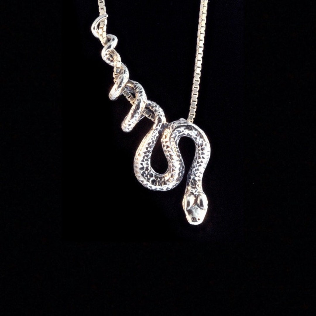 Silver Snake Necklace, Snake Jewelry Serpent Necklace, Serpent Jewelry ...