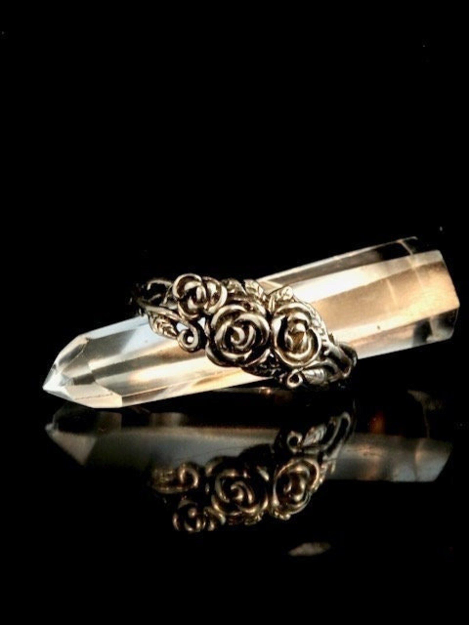 Rose Tendril Ring - Sterling Silver - Floral Wedding Band - Etsy