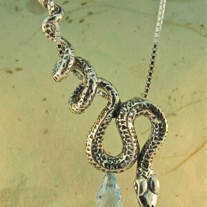 Snake Necklace Silver Snake Pendant Snake Jewelry Serpent Jewelry Python Snake Pendant With ...
