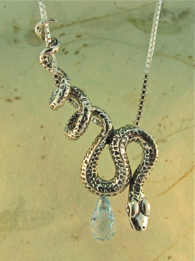 Snake Necklace Silver Snake Pendant Snake Jewelry Serpent | Etsy