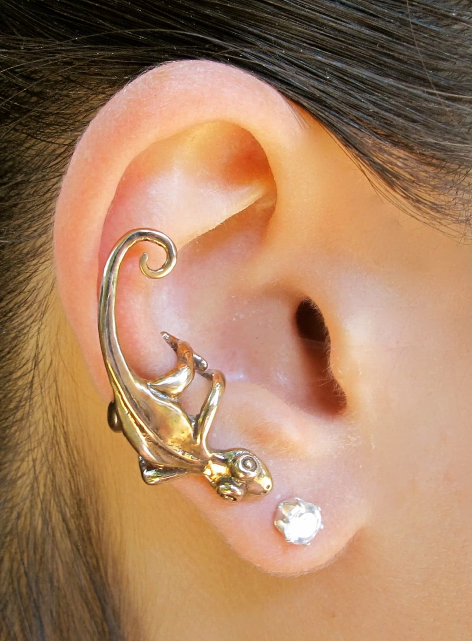 Ear Cuff Ear Wrap Lizard Earring Gecko Ear Cuff Bronze Lizard Jewelry ...