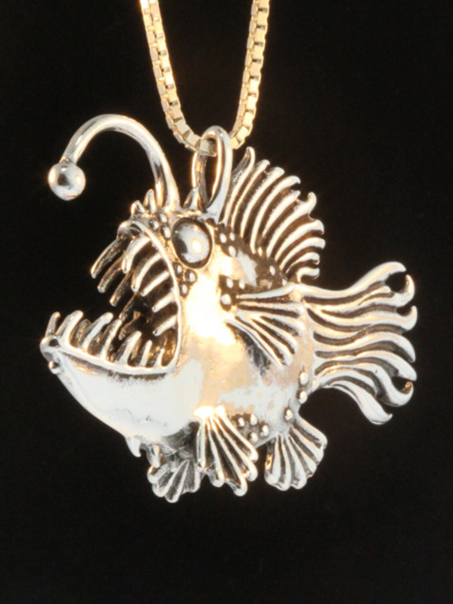 Fish Necklace Large Angler Fish Necklace Free Shipping US Fish - Etsy ...