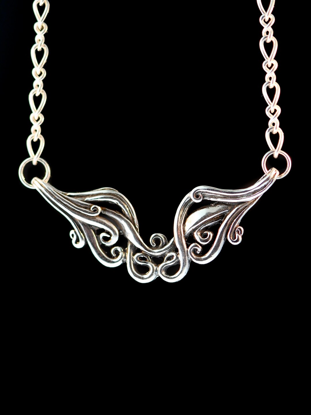 Wave Necklace Waterfall Jewelry Cascade Waterfall Necklace Wave Pendant ...