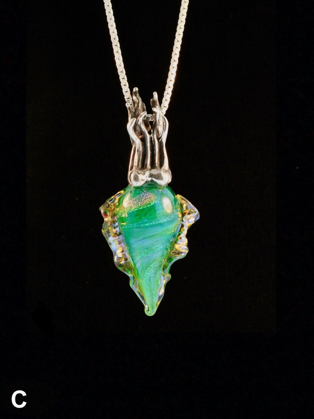 Cuttlefish Necklace Squid Necklace Tentacle Necklace Dichroic Glass ...