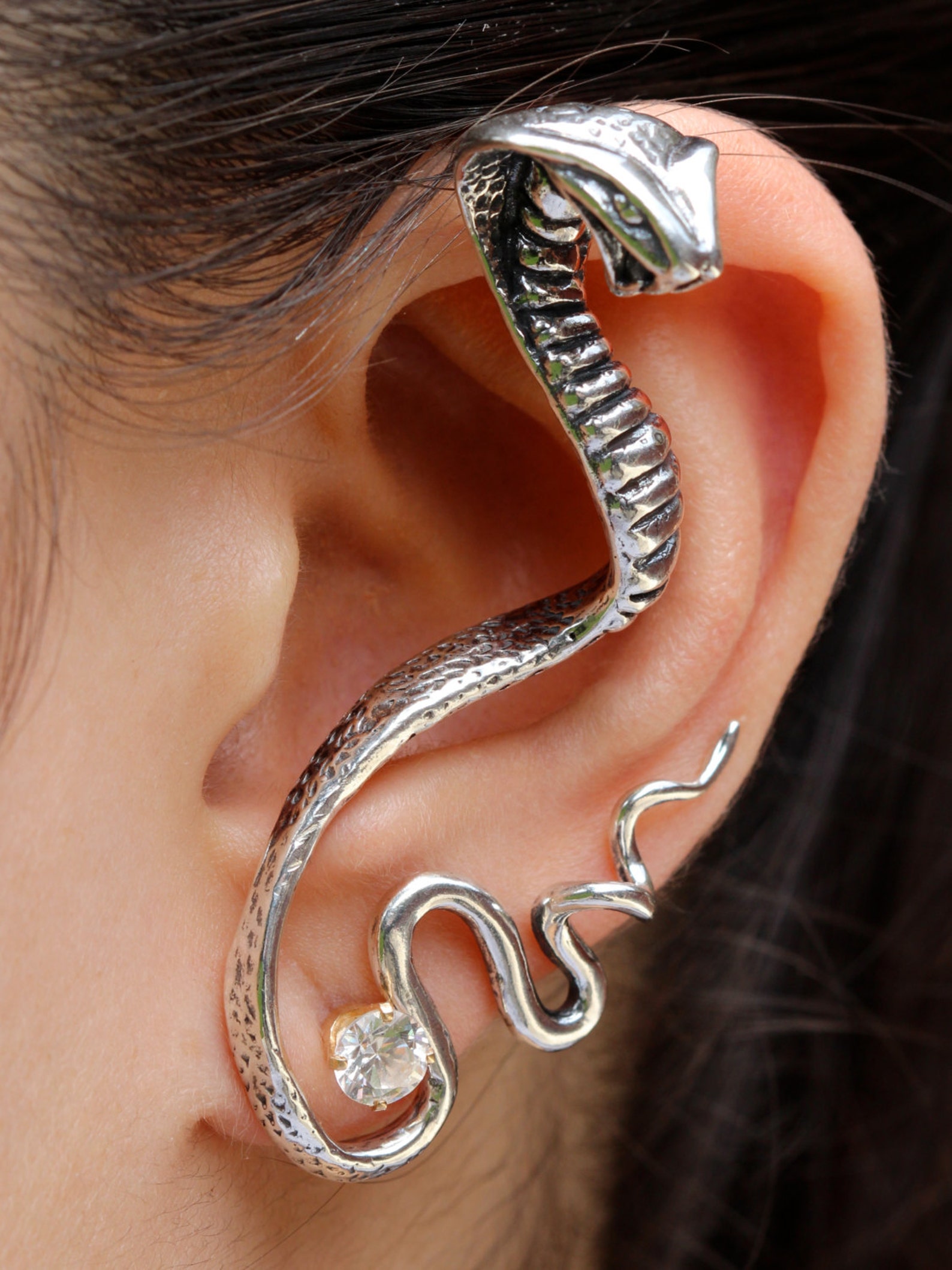 Snake Ear Cuff Snake Ear Wrap Snake Earring Silver Cobra Ear - Etsy