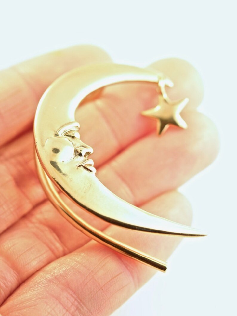 Crescent Moon Ear Wrap 14K Gold Prince Ear Wrap Moon Ear Cuff - Etsy