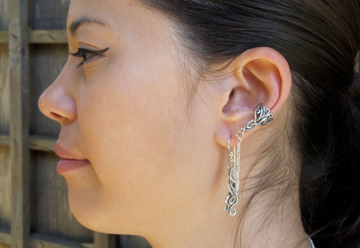 Ear Cuff Chain Ear Cuff Sterling Silver Ear Wrap Silver - Etsy