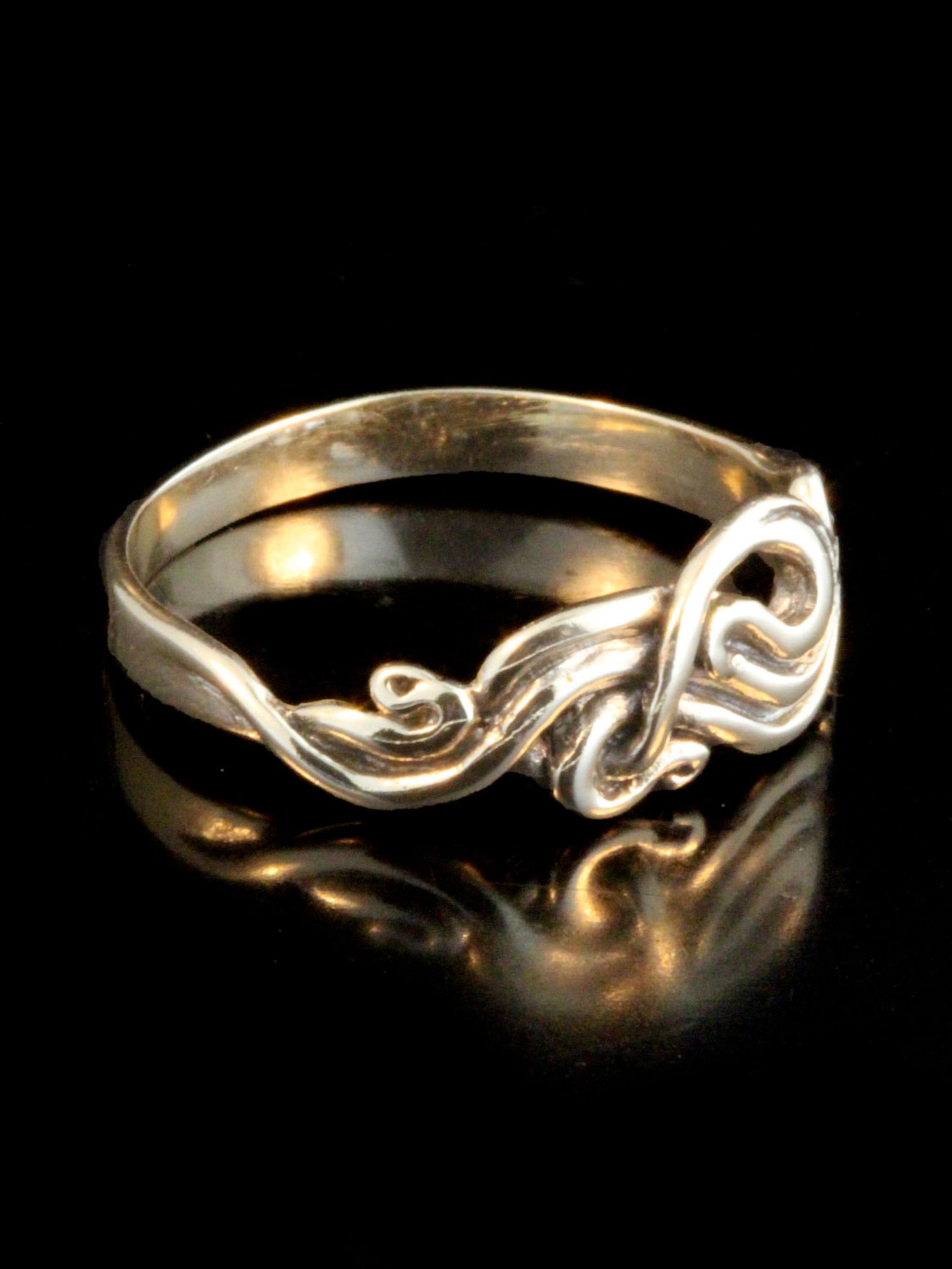 Abstract Ring Gold Swirl Ring Wave Ring Nouveau Swirl - Etsy