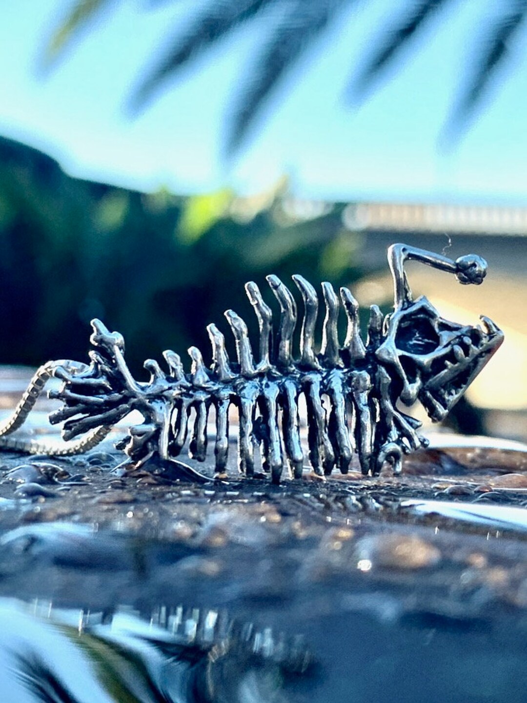 Fish Skeleton Necklace Bone Jewelry Skeleton Jewelry Angler Fish ...