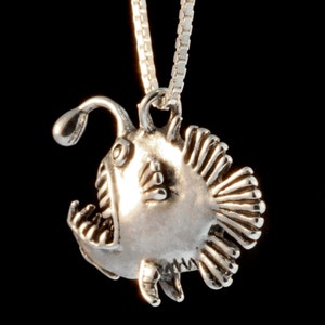 Angler Fish Necklace Angler Fish Charm Ugly Scary Fish Angler Fish Art ...
