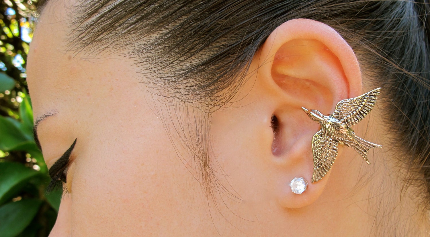 Bird Ear Cuff Bronze Mocking Jay Ear Cuff Mocking Jay Jewelry - Etsy