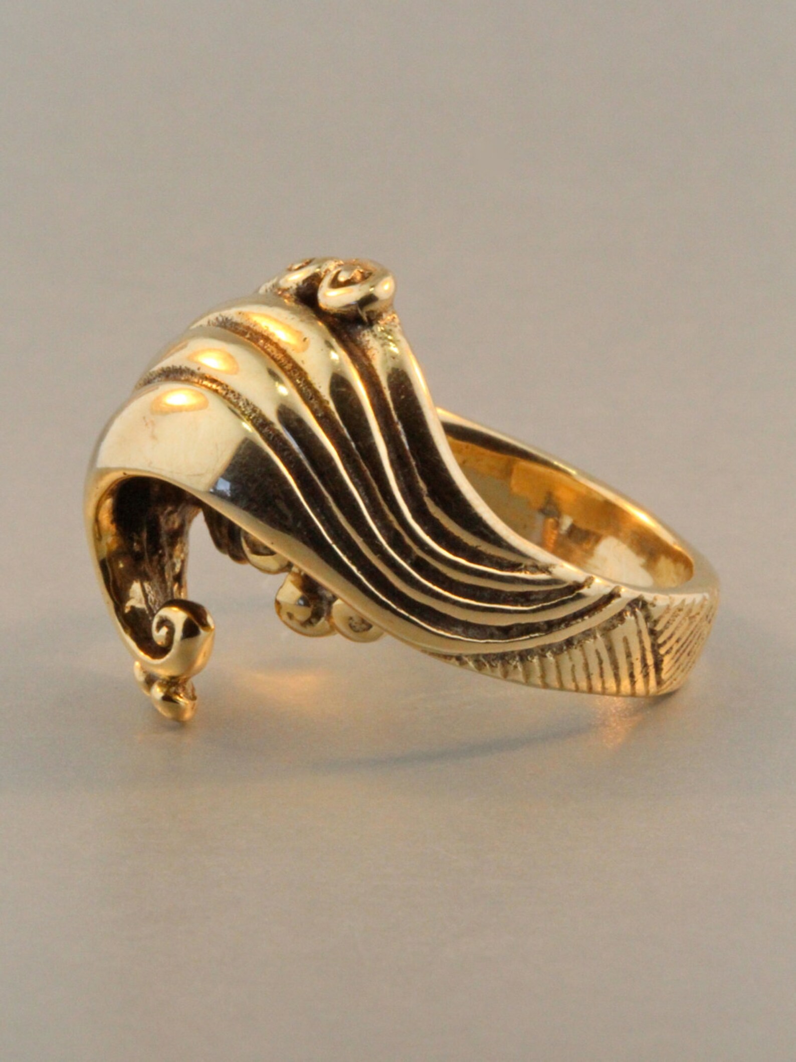 Gold Wave Ring Gold Wave Jewelry Ocean Ring Water Ring 14k - Etsy