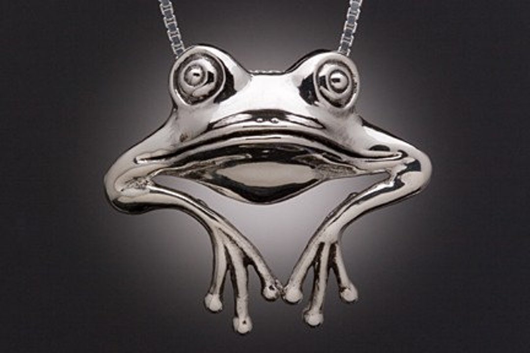 Frog Necklace Frog Charm Frog Jewelry Silver Frog Charm Frog Pendant ...