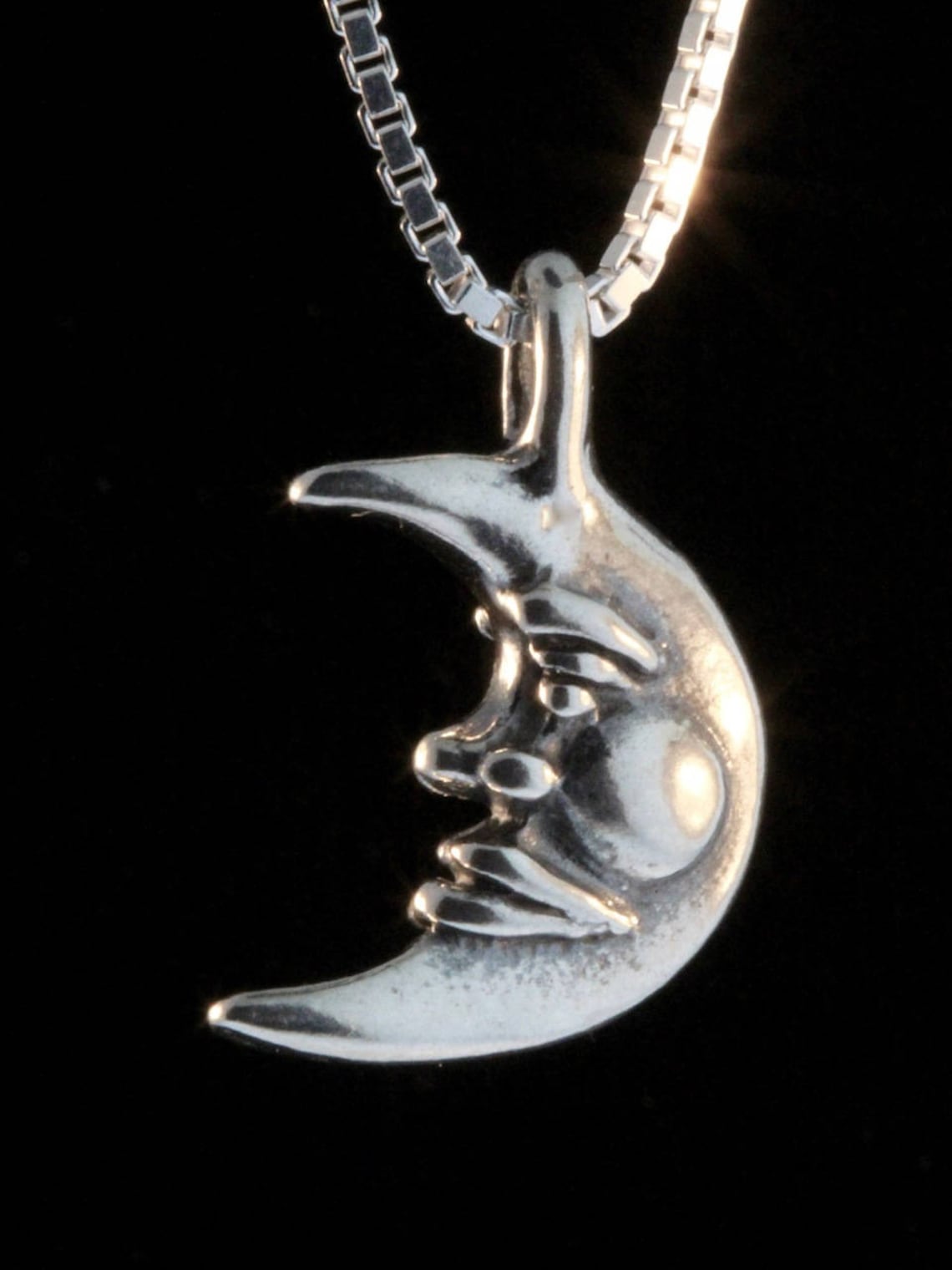 Moon Necklace Silver Moon Charm Moon Pendant Moon Jewelry - Etsy