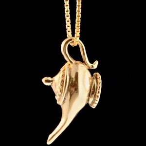 Magic Lamp Charm With Ruby - Solid 14k Gold - Good Luck Charm With Ruby ...