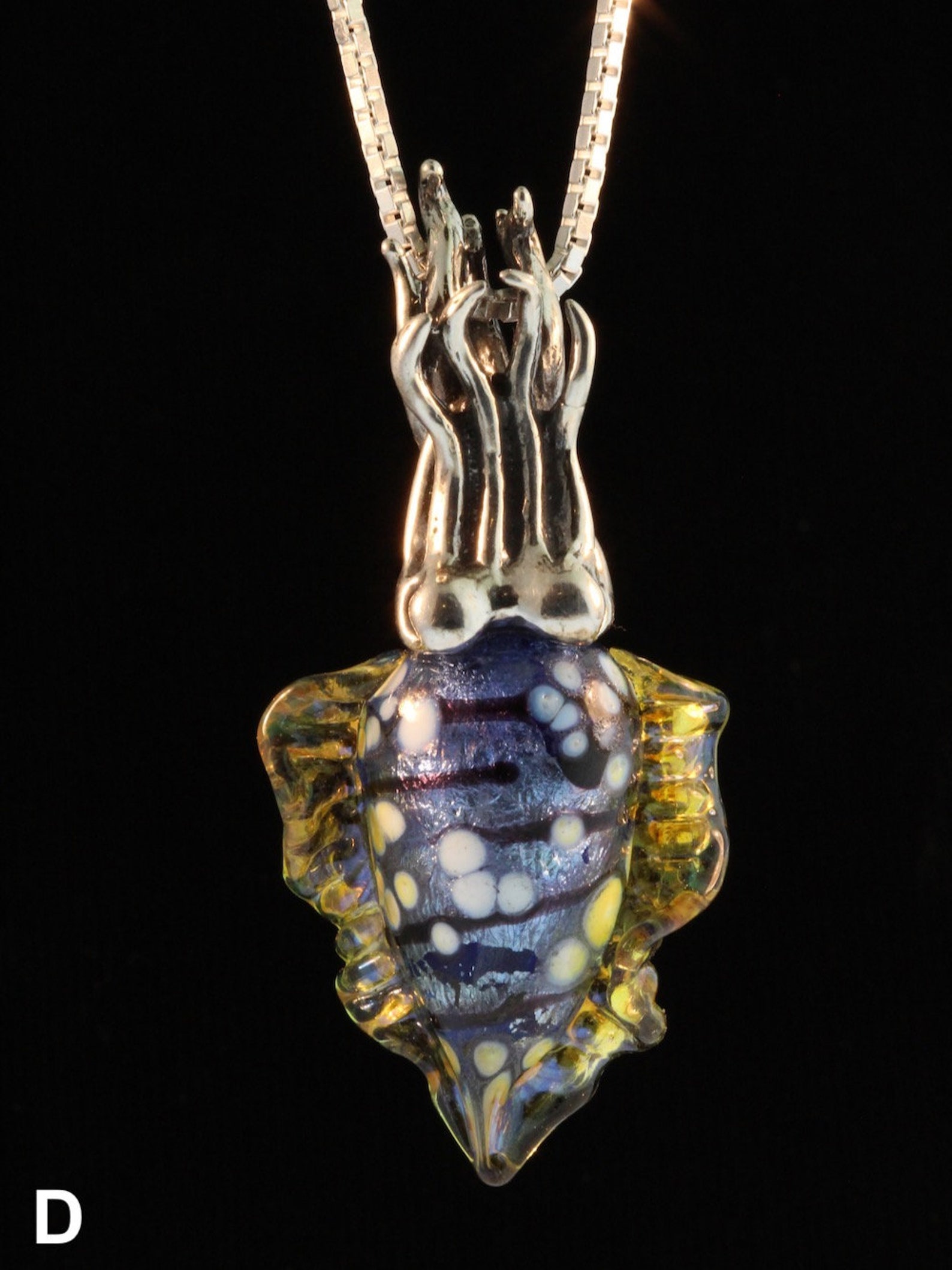 Cuttlefish Necklace Tentacle Pendant Dichroic Glass Jewelry - Etsy